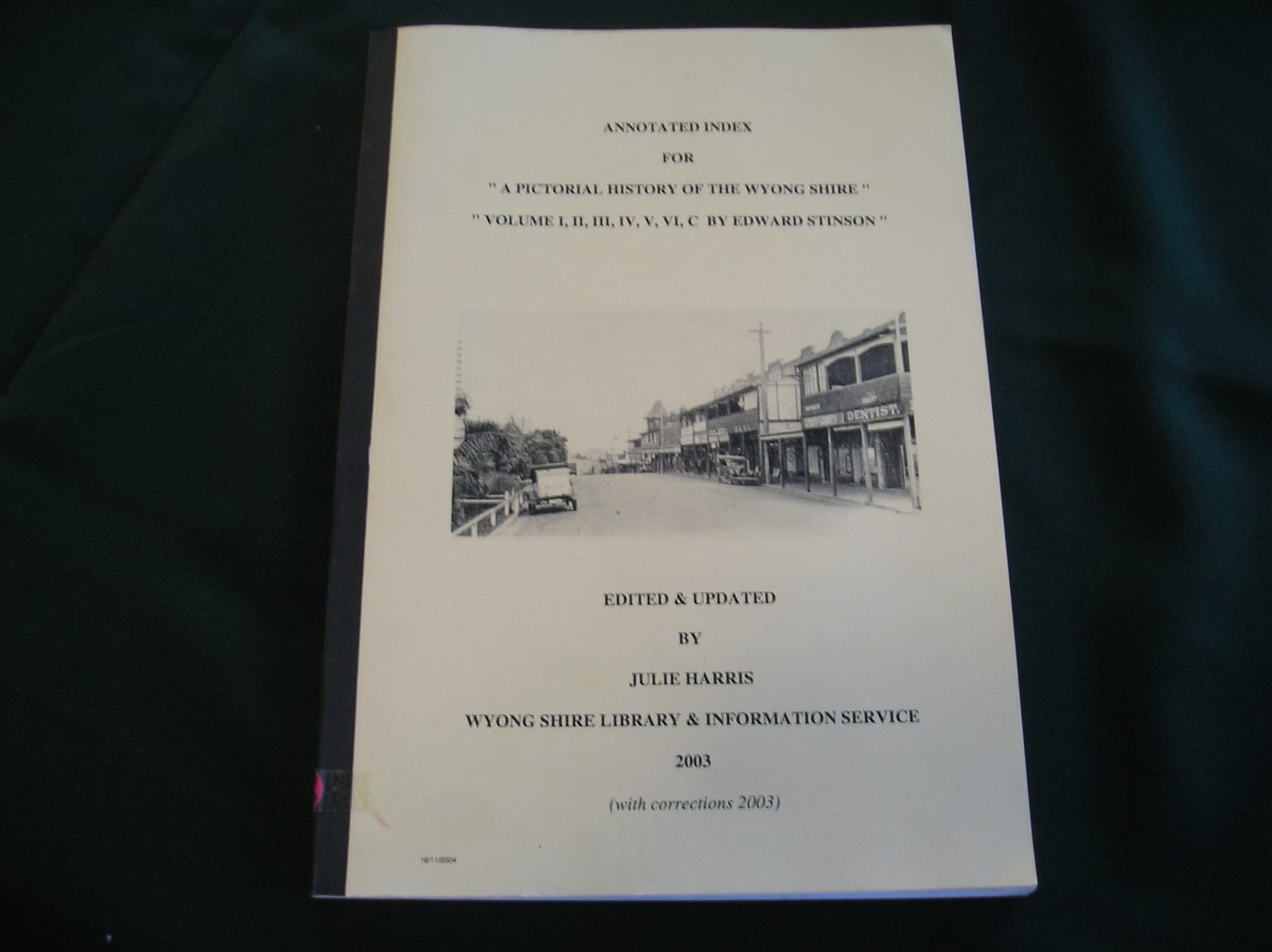 A Pictorial History of the Wyong Shire Annotated Index – Alison Homestead